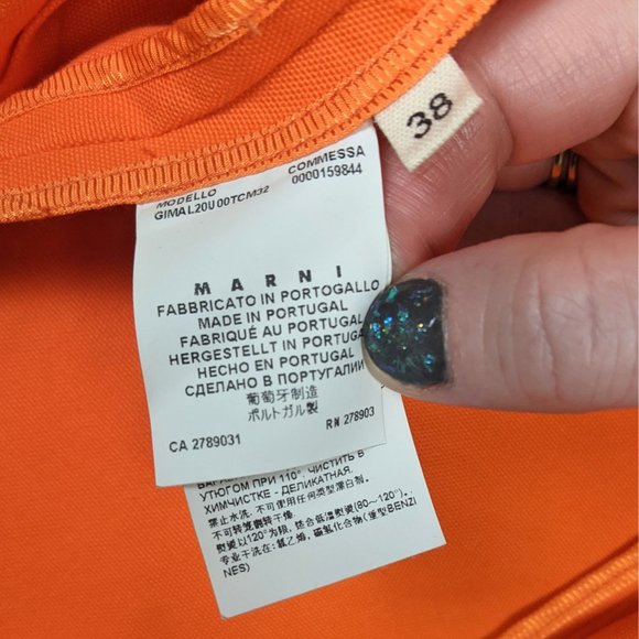 Marni | Jackets & Coats | Marni Commessa Bright Orange Double Breasted ...